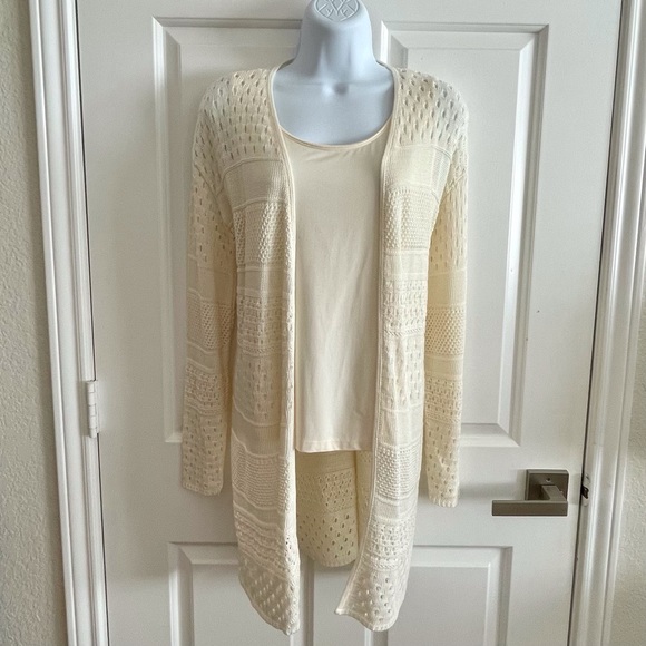 Charter Club | Sweaters | Ivory Sweater Duster Tank Set By Charter Club ...